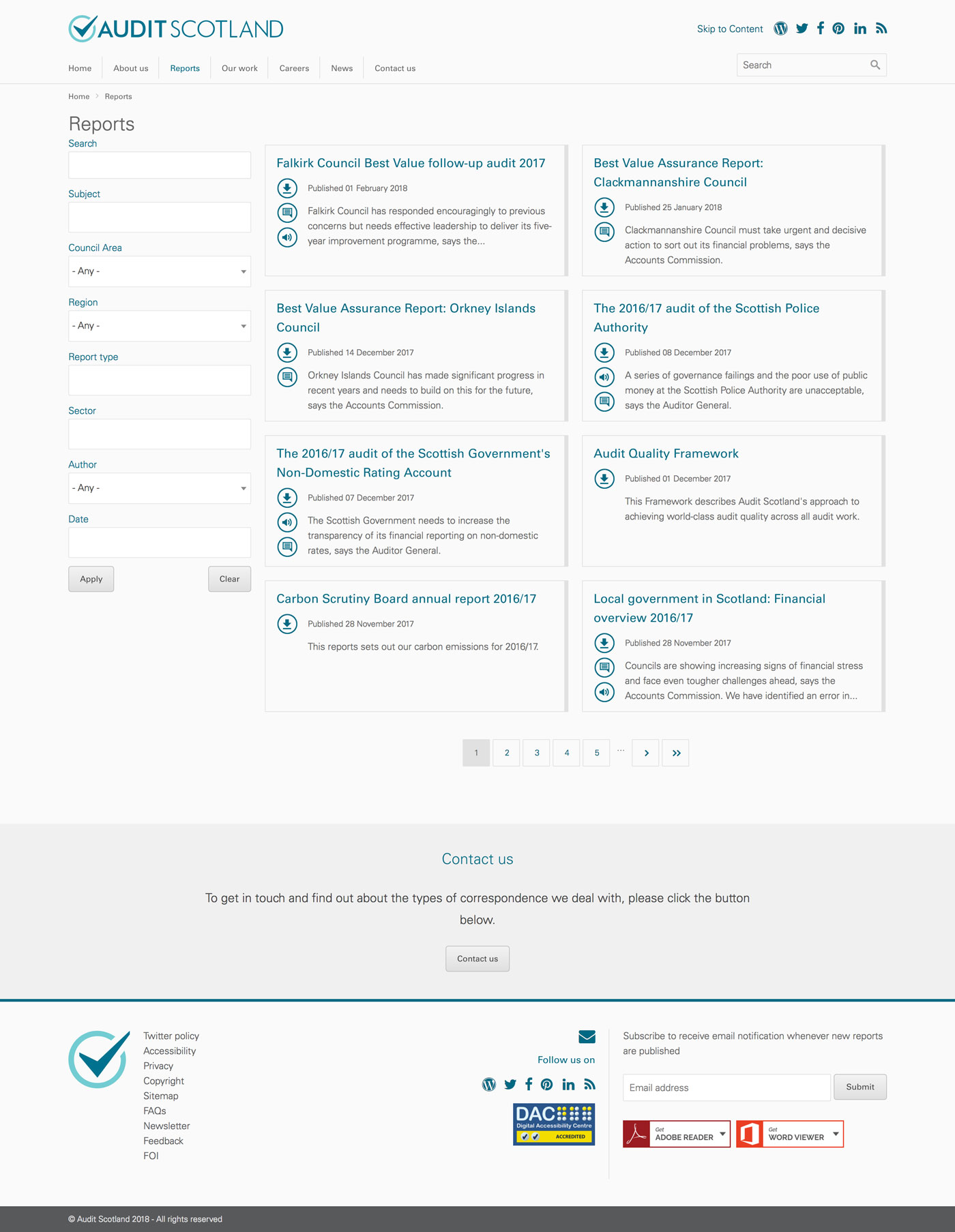 Brand new Audit Scotland website | Spider Online